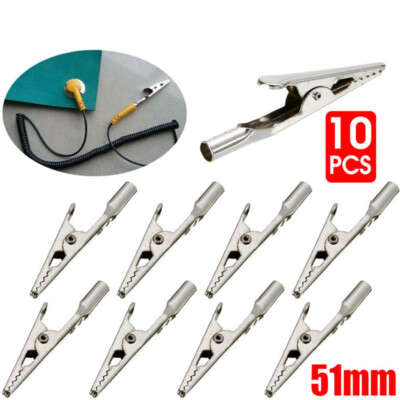 10PCS Single Prong Iron Alligator Clips W/ Teeth Aligator Clip Test ...