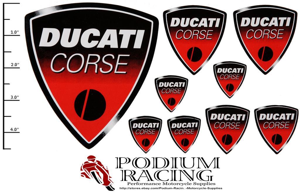 DUCATI DECALS RED CORSE DESIGN VINYL SET OF 9 | eBay