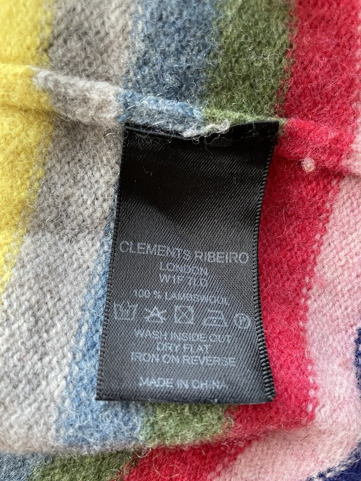 Clements Ribeiro POP Striped Multicoloured 100% Wool Jumper Pullover ...
