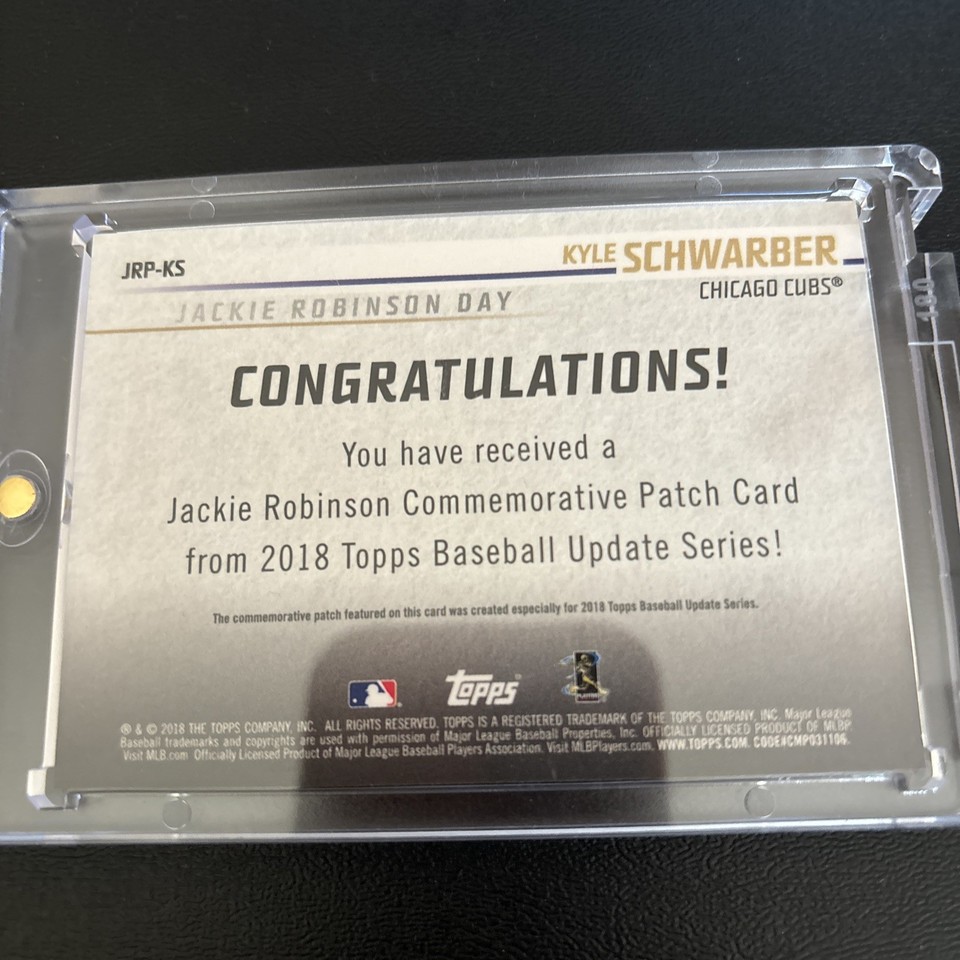 2018 Topps Update Kyle Schwarber Platinum 1/1 Jackie Robinson ...