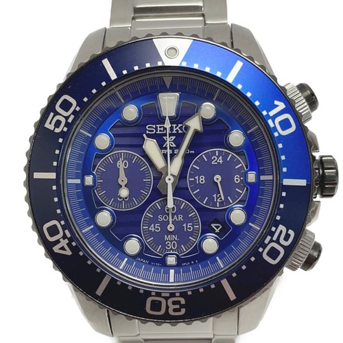 Seiko Prospex SSC017 Solar Chronograph Diver 200m Blue w/ Box | eBay