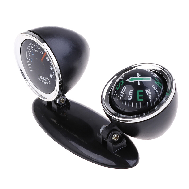 2 in 1 Guide Ball Car Compass Thermometer Car Ornaments Direction ...