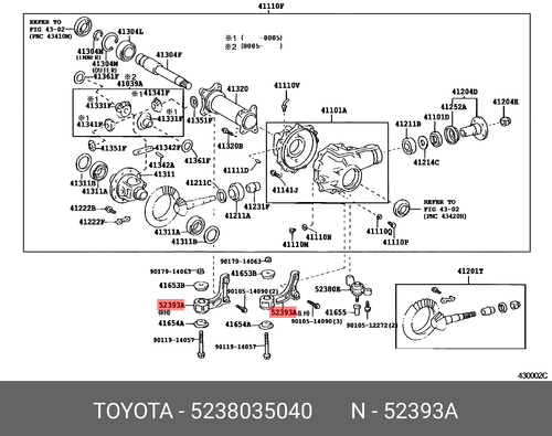 Genuine OE Stand, Differential Front, No.2, 5238035040 for Toyota 52380 ...