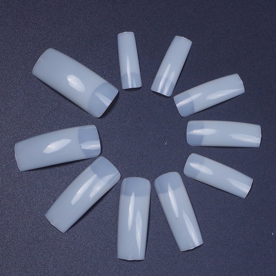 500PCS Fake Nails Long Ballerina Full Half French Acrylic Nail Tips ...