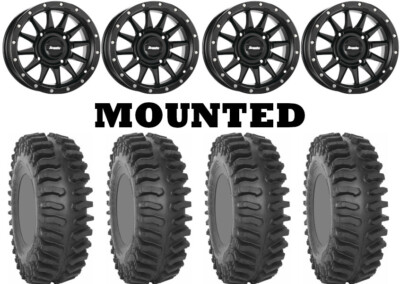 Kit 4 System 3 XT400 Tires 35x10-15 on DragonFire Racing Echo Black ...
