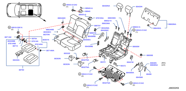 Genuine Nissan Escutcheon Rear Seat Belt 883E26JD0A / 883e2-6jd0a OEM ...