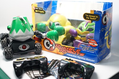 RUMBLE ROBOT 3 Robots, 2 Remotes, 14 Cards - TESTED Me Fisto, Bitor ...
