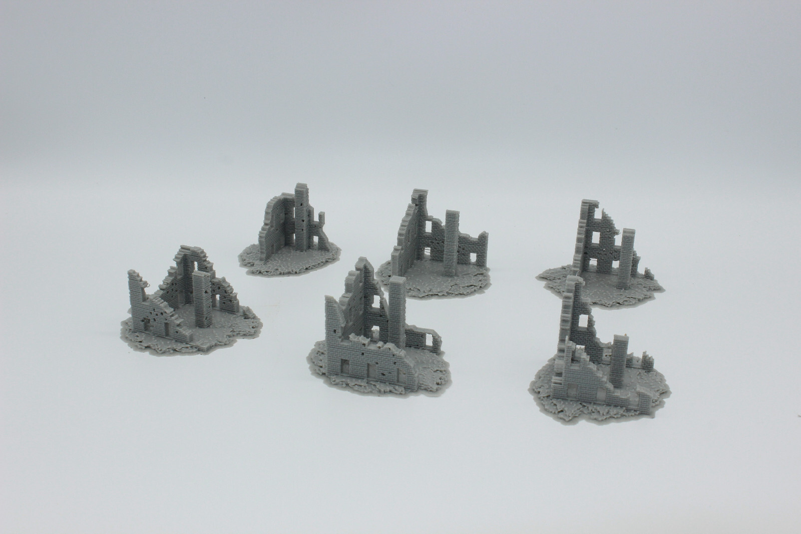 Z Scale 1/220 3D Printed Destroyed Buildings w Rubble Base x 6 | eBay