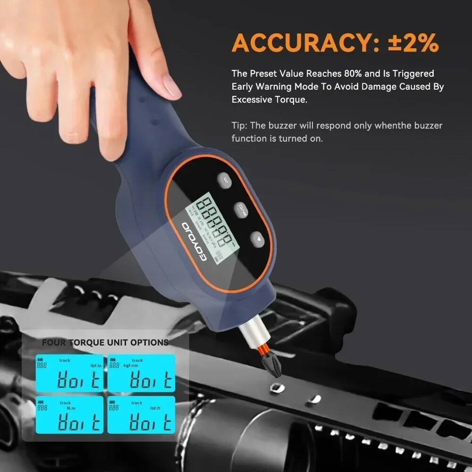 1/4" Digital Torque Drive Screwdriver 7.08-70.8 in-lbs Torque Wrench Driver Bit | eBay