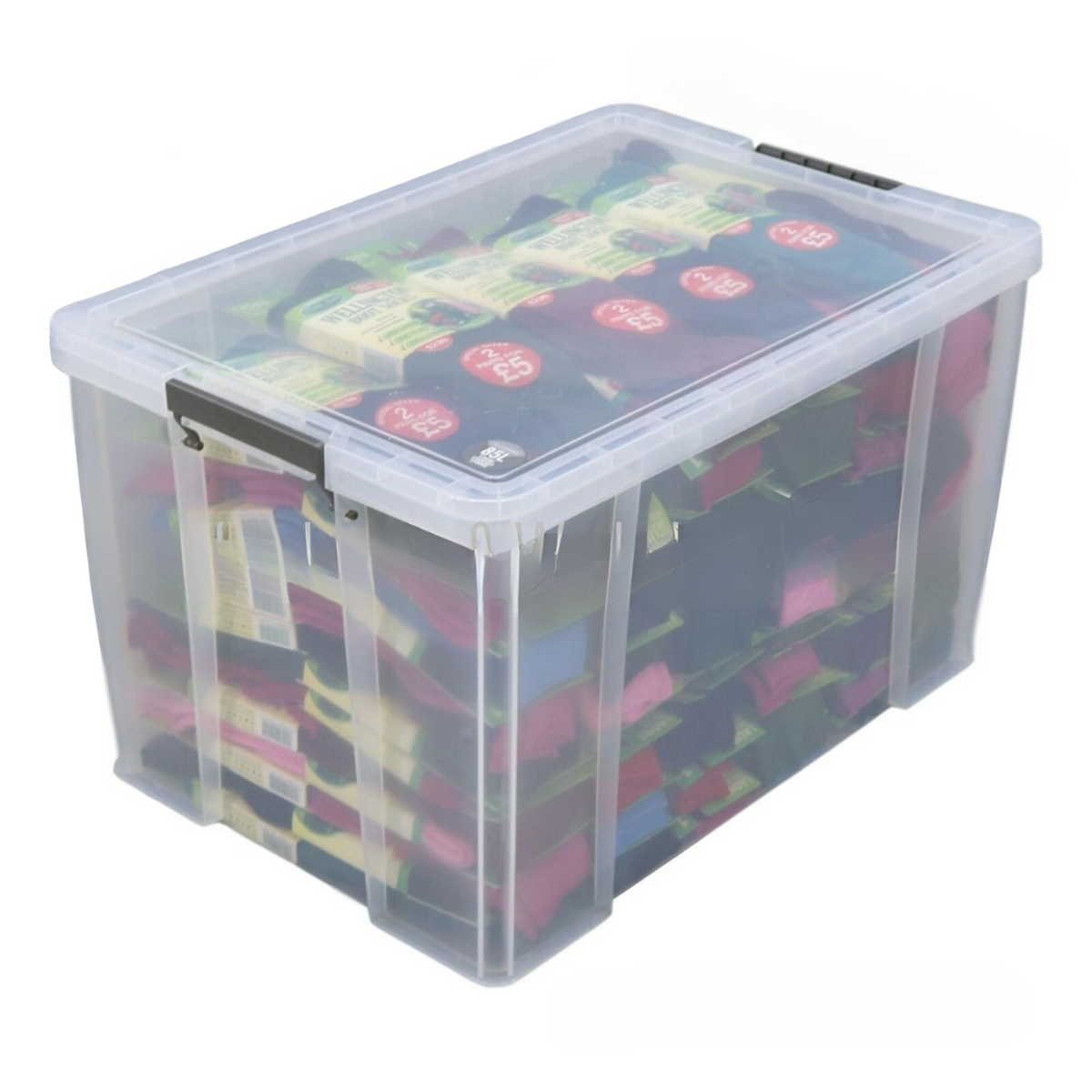 85L XL Airtight Stackable Plastic Home Office Storage Container Box ...
