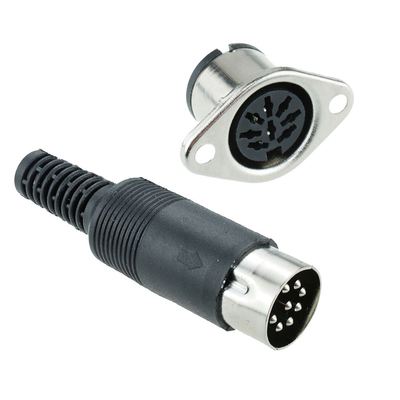 Pair 8-Pin DIN Panel Mount Socket + Plug Connector | eBay