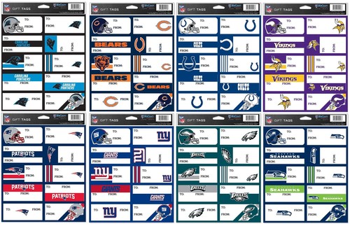 NFL Gift Tags (1 sheet of 10 tags) ~ Christmas ~ Birthdays ~ Gift ...