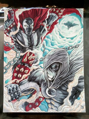 Spawn Vs Moon Knight 11x14 Original Art By Neal Jones! | eBay