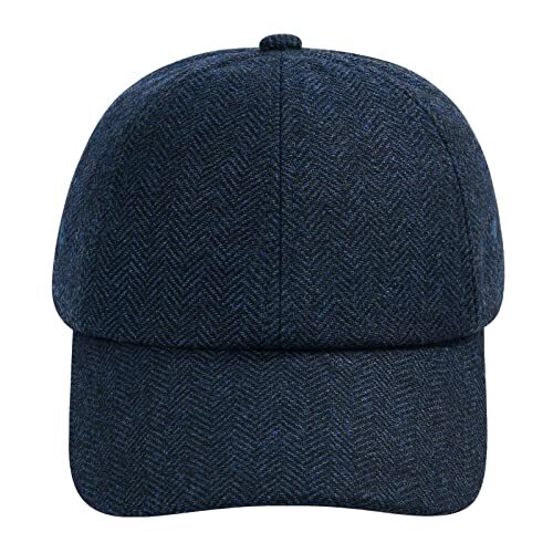 Wool Baseball Cap for Men Adjustable Unstructured One Size Herringbone ...