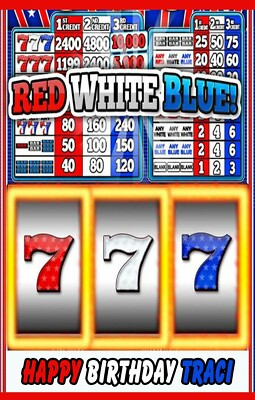 Slot Machine Personalized Edible Print Premium Cake Topper Frosting ...