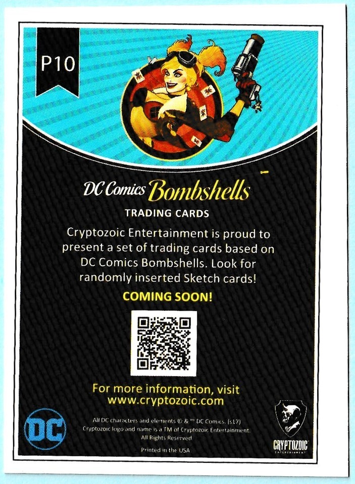 DC Comics Bombshells Promo Card # P10. Cryptozoic Entertainment - 2017 ...