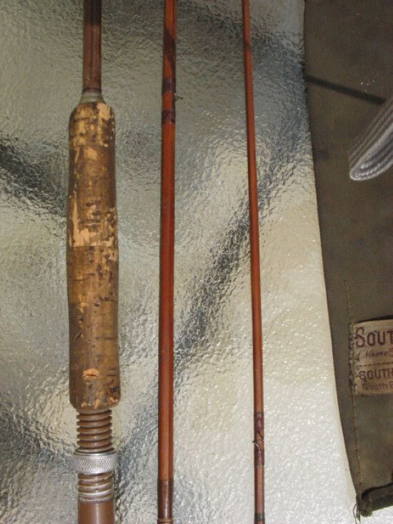 VINTAGE HORROCKS-IBBOTSON - (3) PC. BAMBOO FLY ROD & SOUTH BEND CANVAS ...