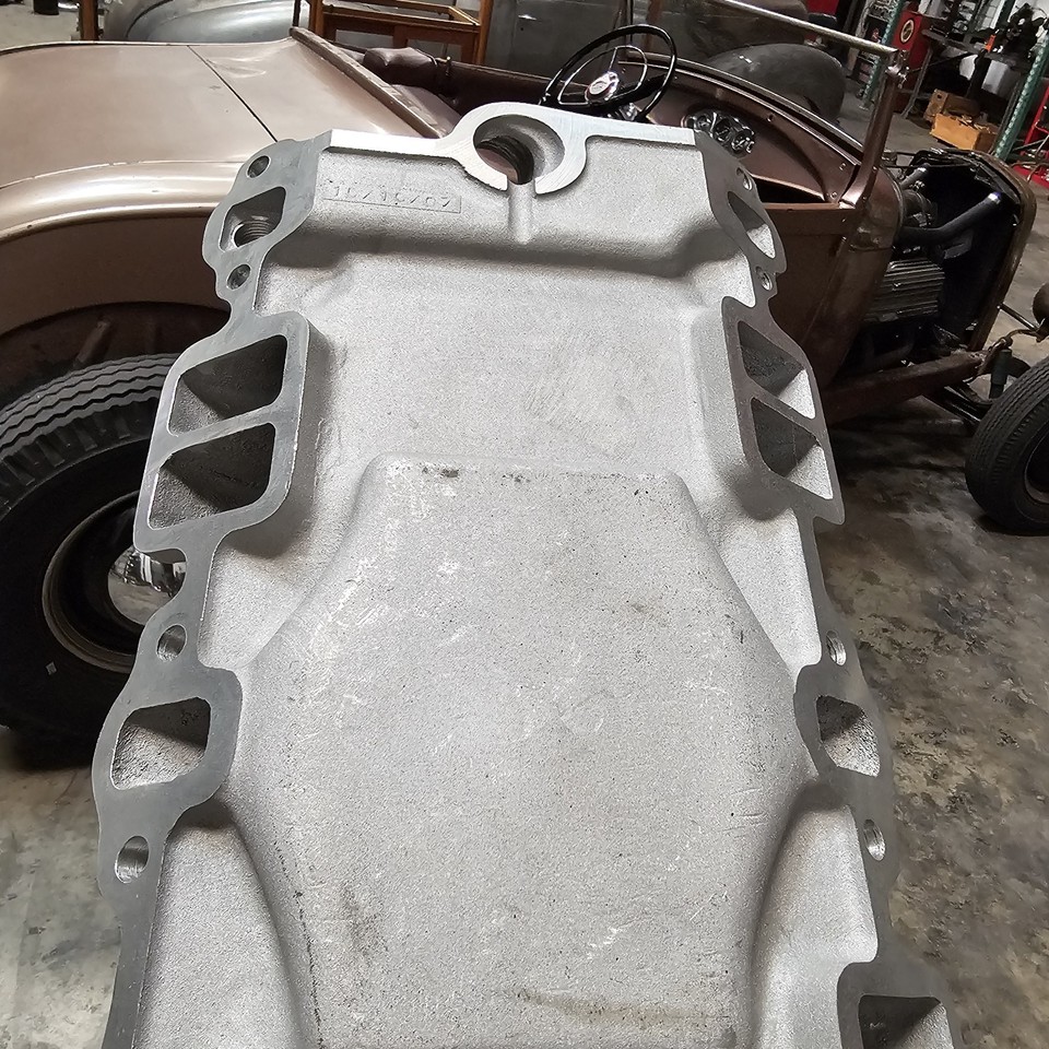 NEW Offenhauser 360 4 Barrel Intake Manifold Aluminum Chevy V8 small ...