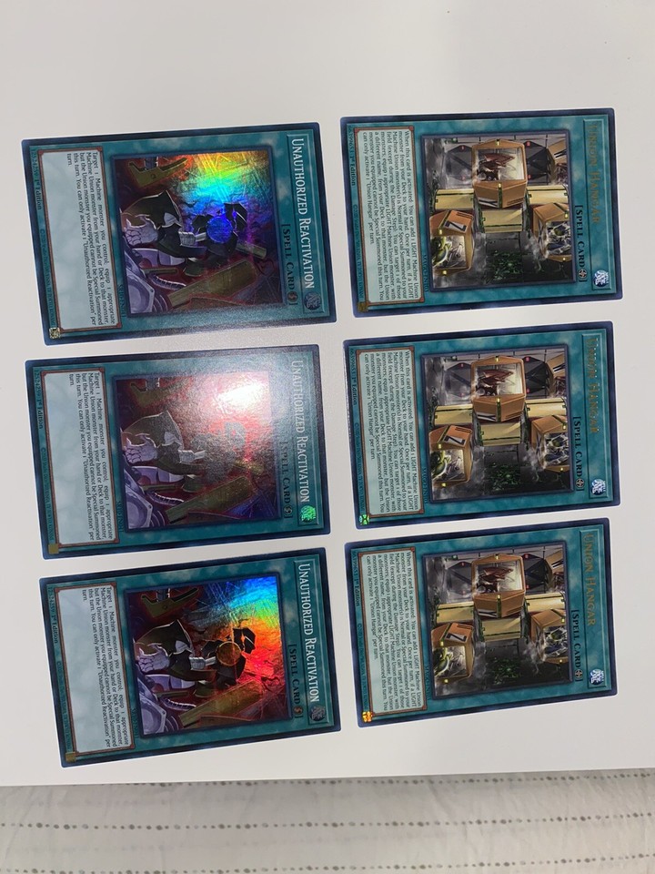 Yu-Gi-Oh! TCG Unauthorized Reactivation x3 and Union Hangar x3 all NM ...