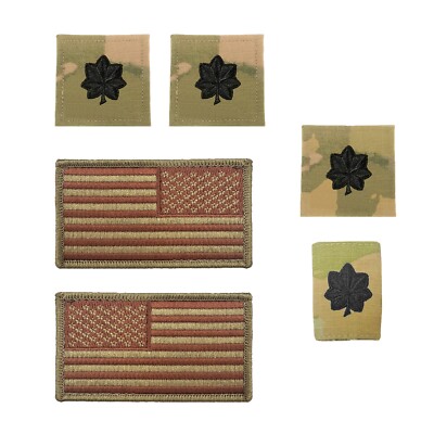 US Air Force Lieutenant Colonel Rank with Spice Brown OCP Flag Patches ...