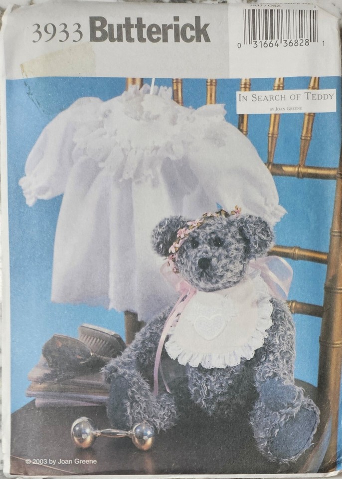 Butterick Sewing Patterns Craft Stuffed Animal Plush Dolls Bears Home+ ...
