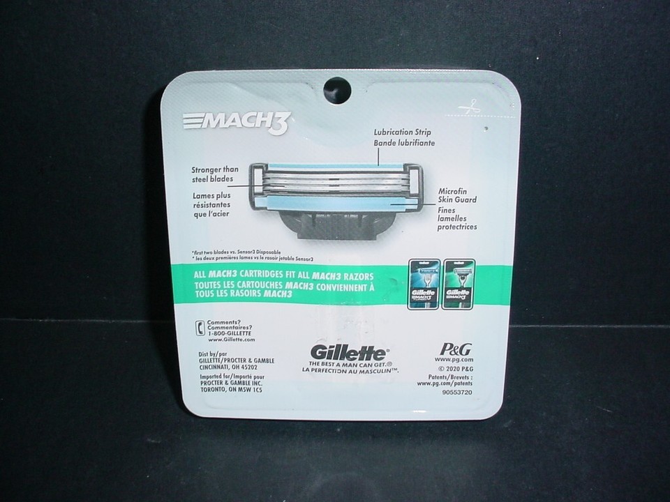 (EA173) New Gillette MACH 3 Razor Refills 8 Cartridges in Sealed ...