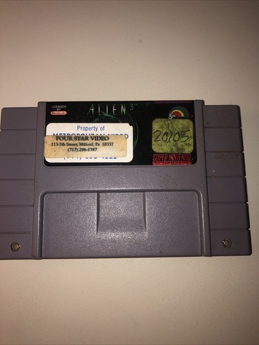 Original Super Nintendo Alien 3 game Authentic SNES Fast Free Shipping ...