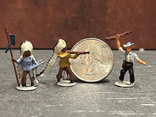 Dollhouse Miniature Cowboy & Indians Set H B484 1:87 HO Scale ...