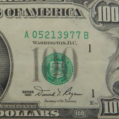 1981 A $100 Hundred Dollar Bill Federal Reserve Note Boston MA Vintage ...