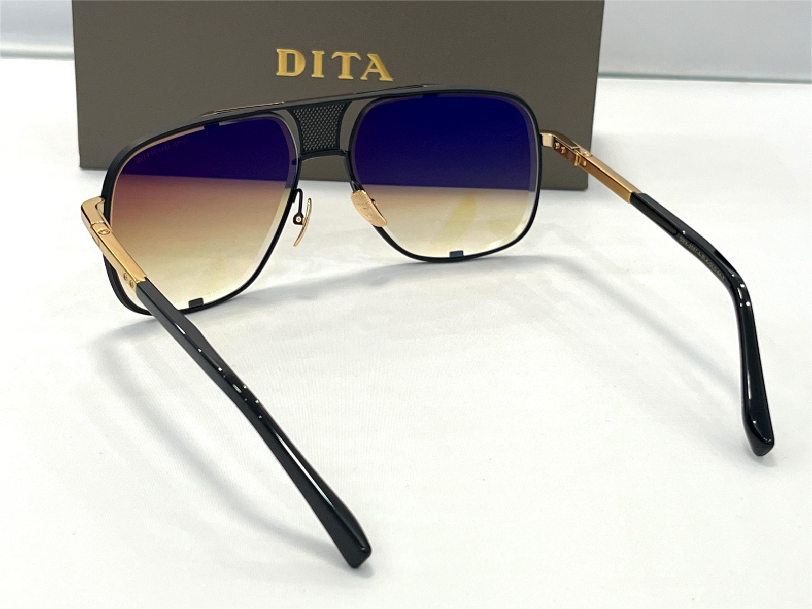 DITA Mach-Five Sunglasses DRX-2087-A-BLK-GLD-64-Z Black Frame Yellow Gold Lenses 814981022131 | eBay