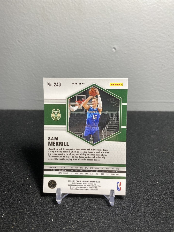 2020-21 Panini Mosaic Rookie Mosaic Red Prizm Sam Merrill #240 Rookie ...