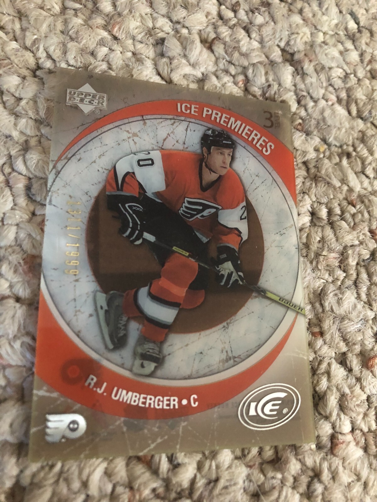 2005/6 UD Ice Premieres R.J. Umberger RC Philadelphia Flyers 1311/1999 ...