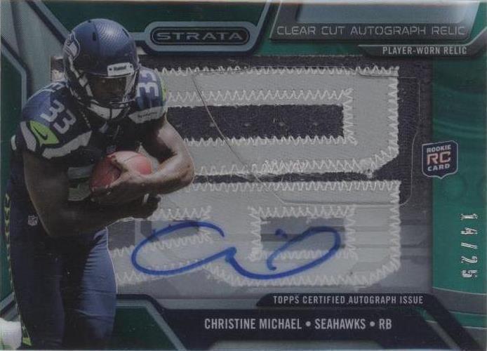 2013 Topps Strata - Clear Cut Autograph Rookie Relics Christine Michael ...