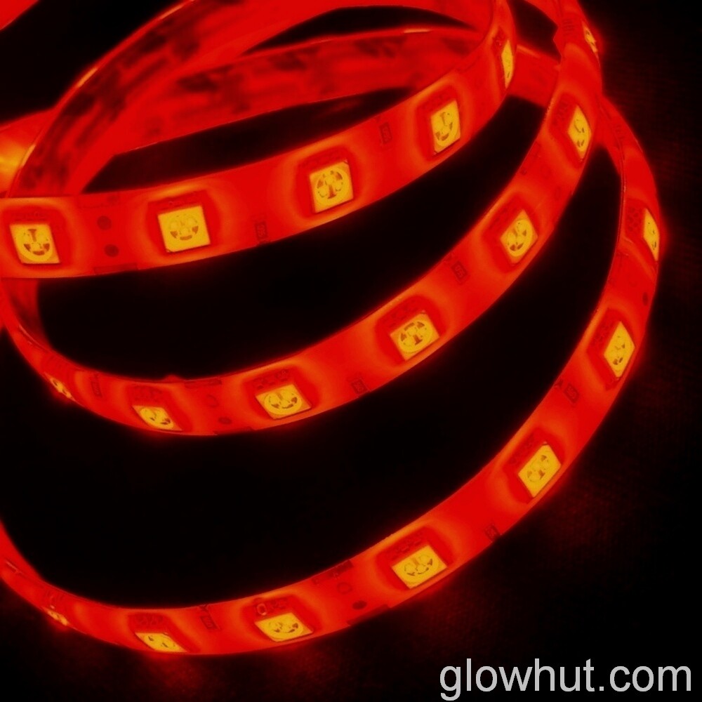 5050 LED strip waterproof adhesive backing lead wire red white blue ...