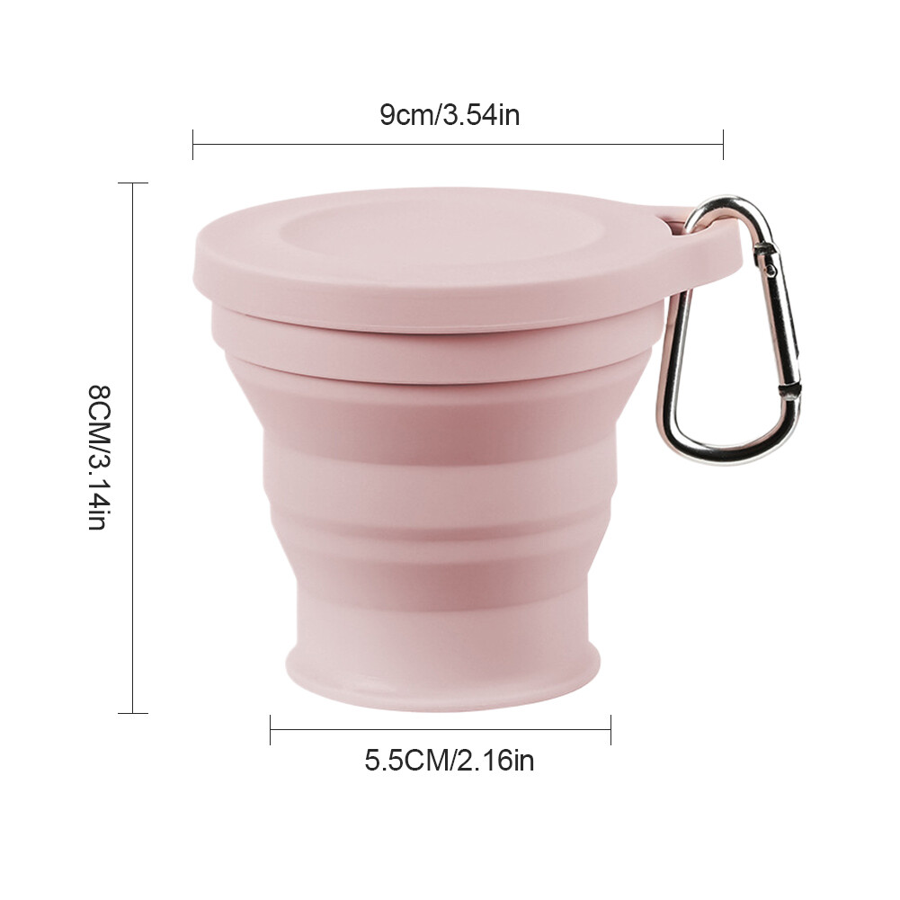 180ml Folding Cup with Lid Silicone Portable Retractable Cup for Travel ...
