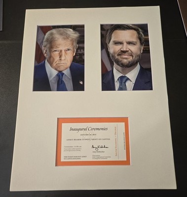 Donald Trump & J.D. Vance Authentic 2025 Inaugural Ceremonies Ticket ...