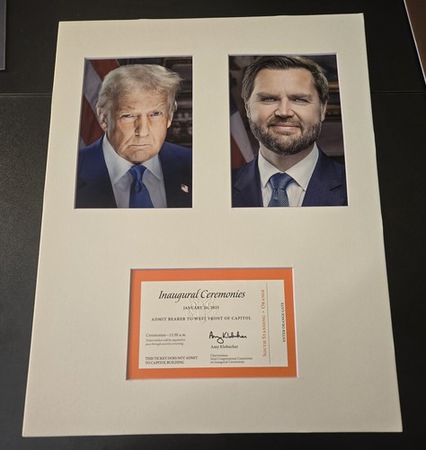 Donald Trump & J.D. Vance Authentic 2025 Inaugural Ceremonies Ticket ...