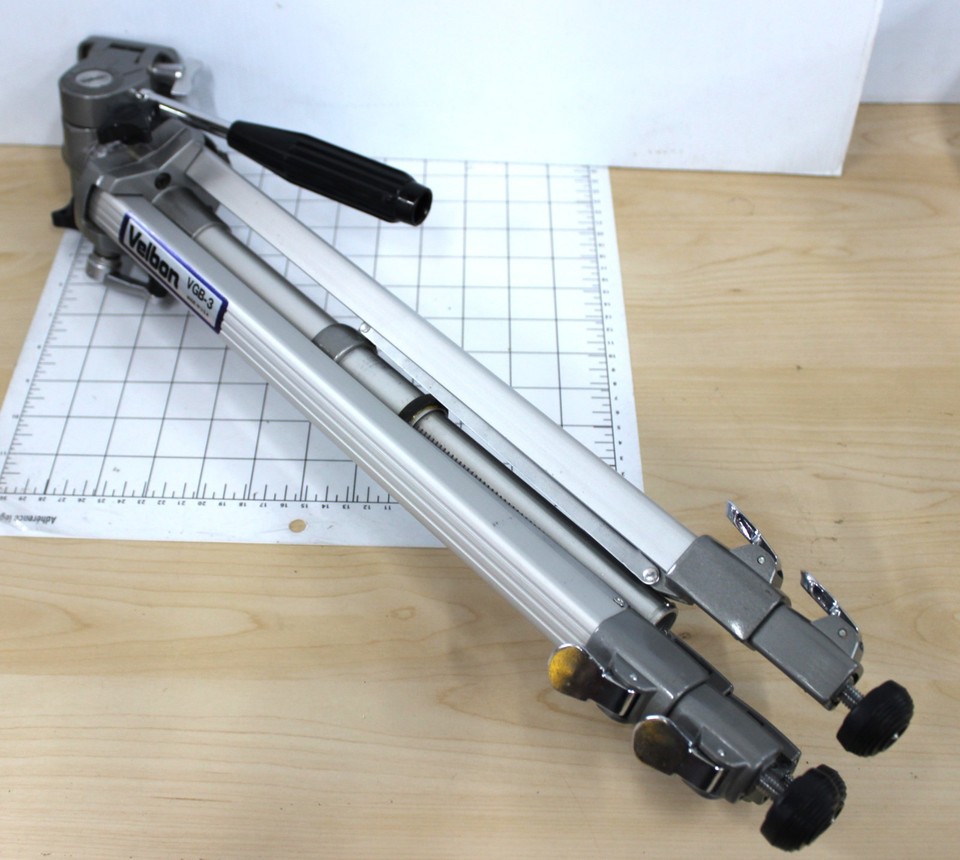 VELBON VGB-3 Photographer Aluminum Tripod w/Crank & 3-Way Pan/Tilt | eBay