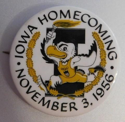Dick Spencer III Herky Hawk UNIVERSITY OF IOWA HOMECOMING PIN Badge Nov ...