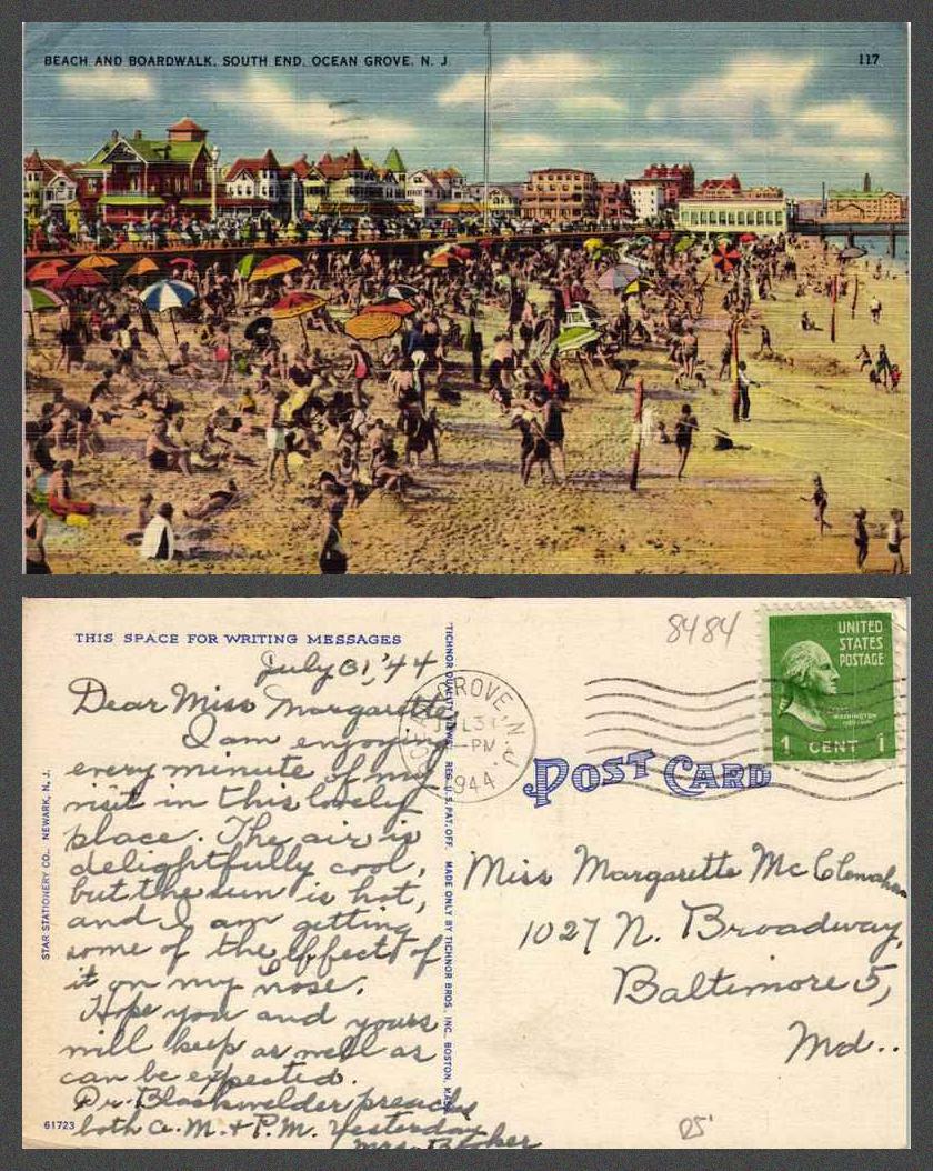 NEW JERSEY Ocean Grove VINTAGE POSTCARD | eBay