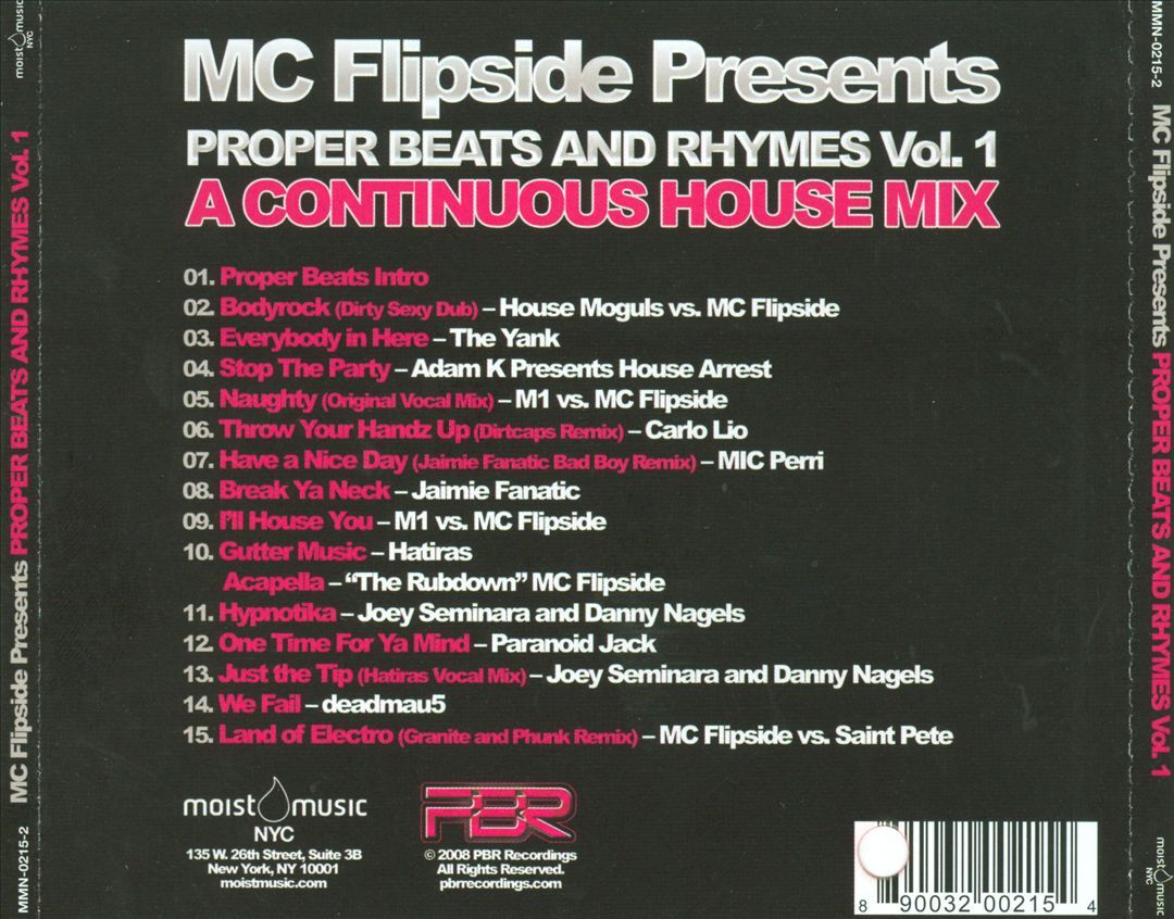 MC FLIPSIDE PROPER BEATS AND RHYMES, VOL. 1 NEW CD 890032002154 | eBay