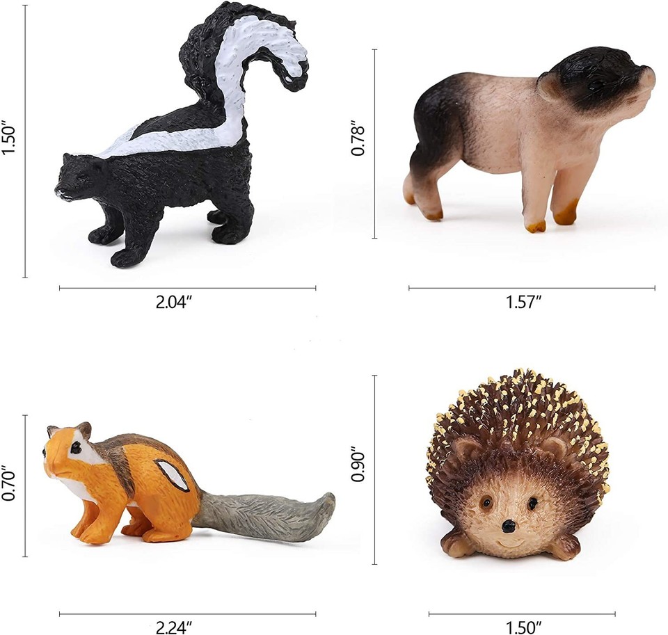 16PCS Forest Animals Baby Figures Woodland Creatures Figurines ...