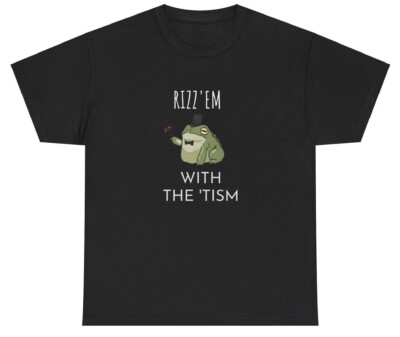 Rizz Em With The Tism Shirt Funny Autism Cursed Frog Dank Meme Silly ...
