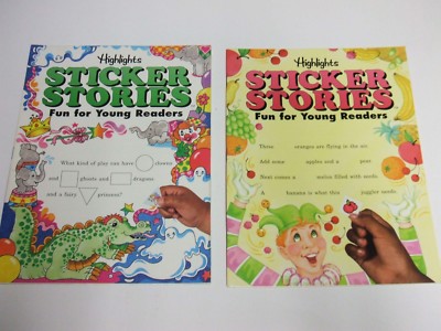 2 Highlights Sticker Stories books - Fun for Young Readers | eBay
