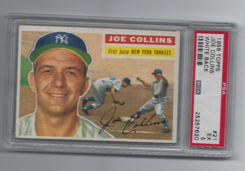 Joe Collins 1956 Topps PSA 5 EX White Back | eBay