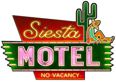 Siesta Motel Metal Art By Michael Fishel 24x17 | eBay