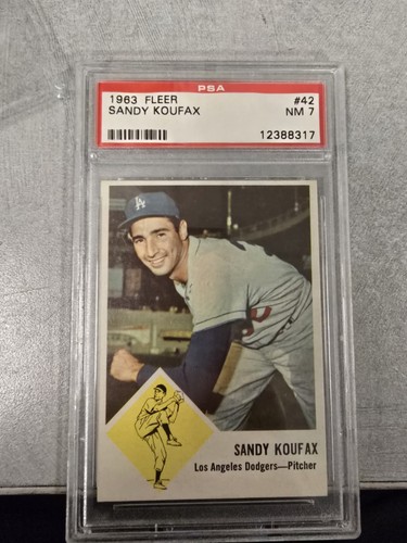 1963 Fleer Sandy Koufax #42 Dodgers PSA 7 OLD SCHOOL SLAB | eBay