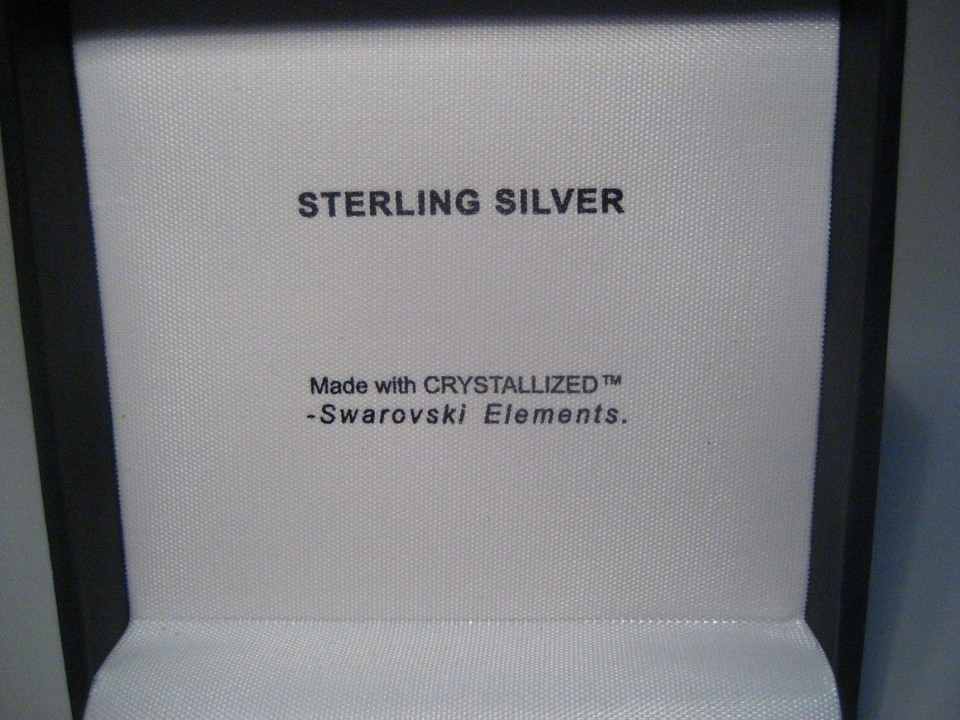 STERLING SILVER JET BLACK CRYSTALLIZED SWAROVSKI BRACLET & EARRINGS SET ...