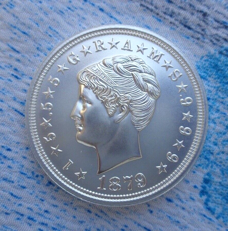 1/2 oz. 1879 STELLA COILED HAIR coin tribute round .999 fine silver | eBay