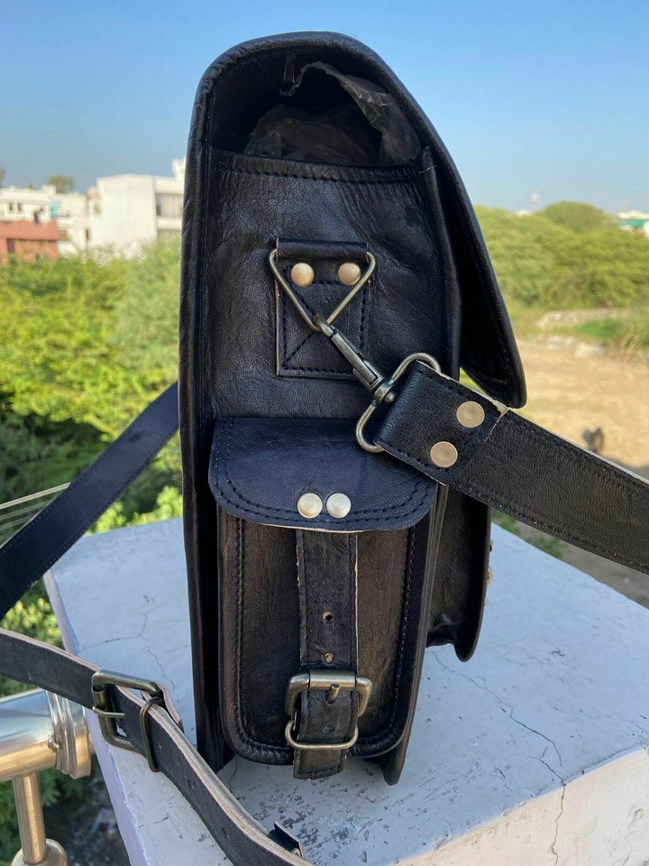 Men's Genuine Leather Vintage Laptop Handmade Briefcase Bag Satchel ...